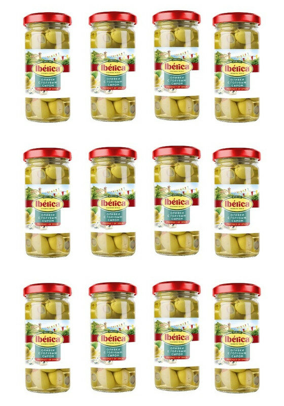 Iberica Оливки с голубым сыром, 235 гр, 12 упаковок в коробке