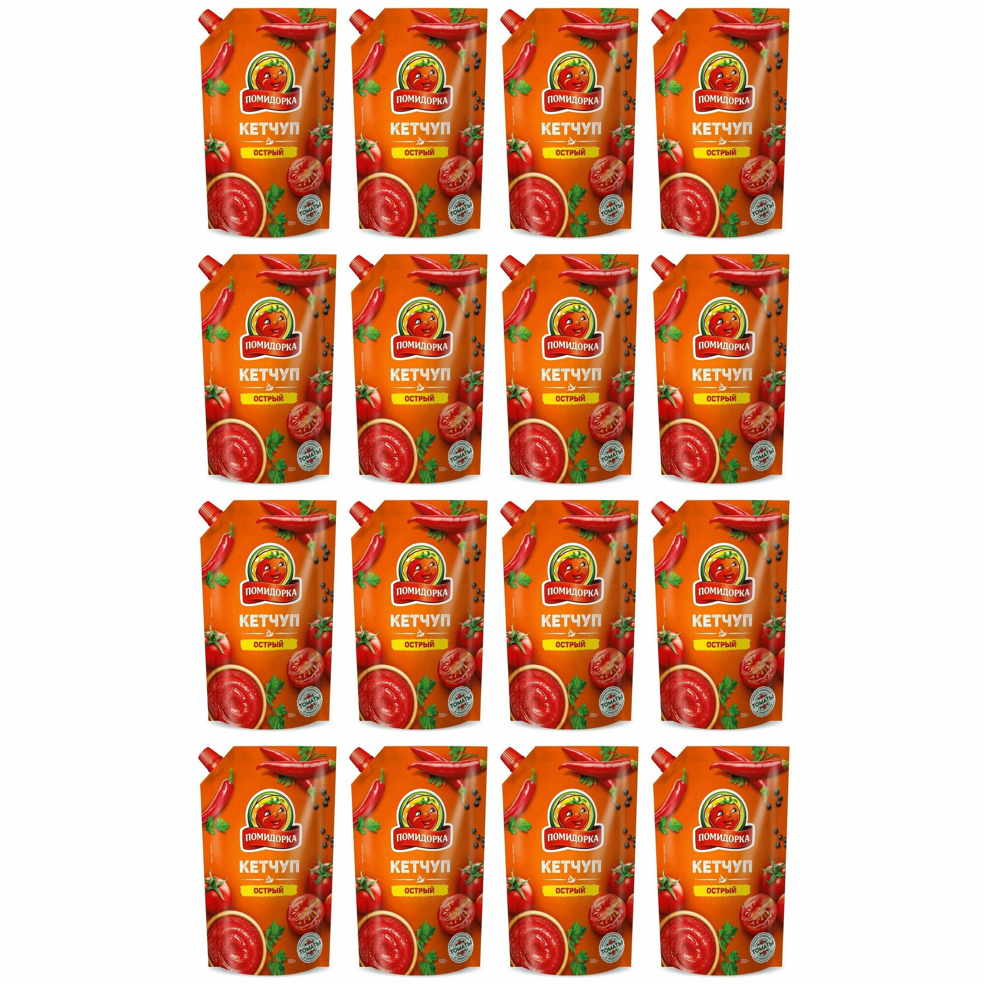 Помидорка Кетчуп Острый, 350 г, 16 шт