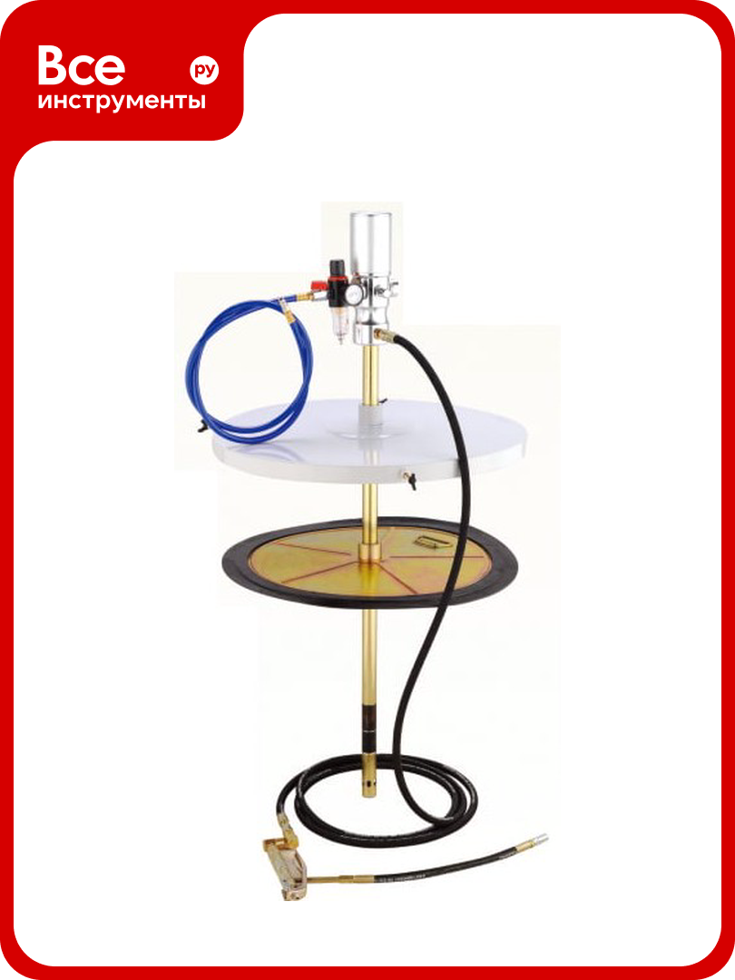 Пневматический нагнетатель густой смазки из бочки AE&T HG-77220, 600 мм, 220 кг