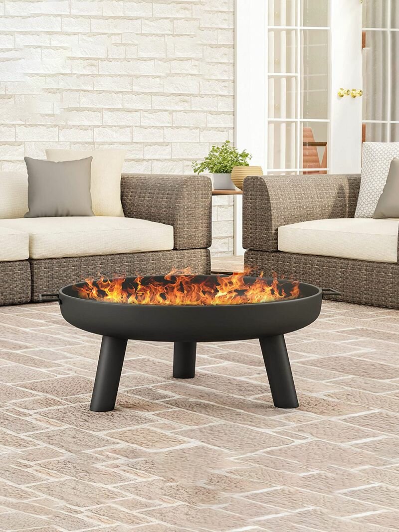 Уличная садовая жаровня для разведения костра, походная 30-дюймовая круглая металлическая печь