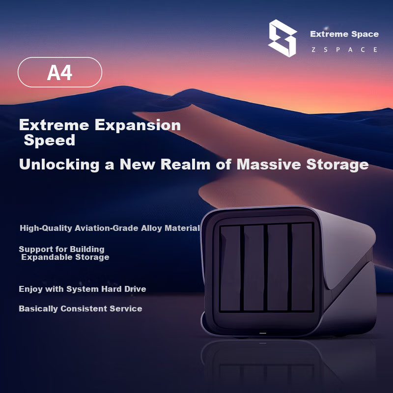 Extreme Space Private Cloud New A4 Hard Drive Enclosure Disk Array Four-Bay eSATA Type-C Network Storage Server Expansion Device (No Built-in Hard Drive)