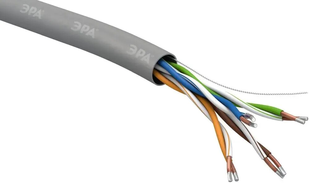 Кабель информационный ЭРА UL-4-PVC-A-100, кат.5е, 100м, серый [б0044439]