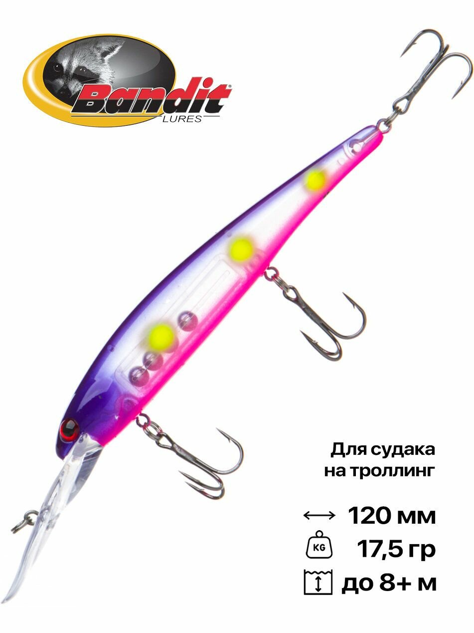 Воблер для троллинга Bandit Walleye Deep, плавающий, 120 мм, 17,5 гр, 5-8 м, #OL149