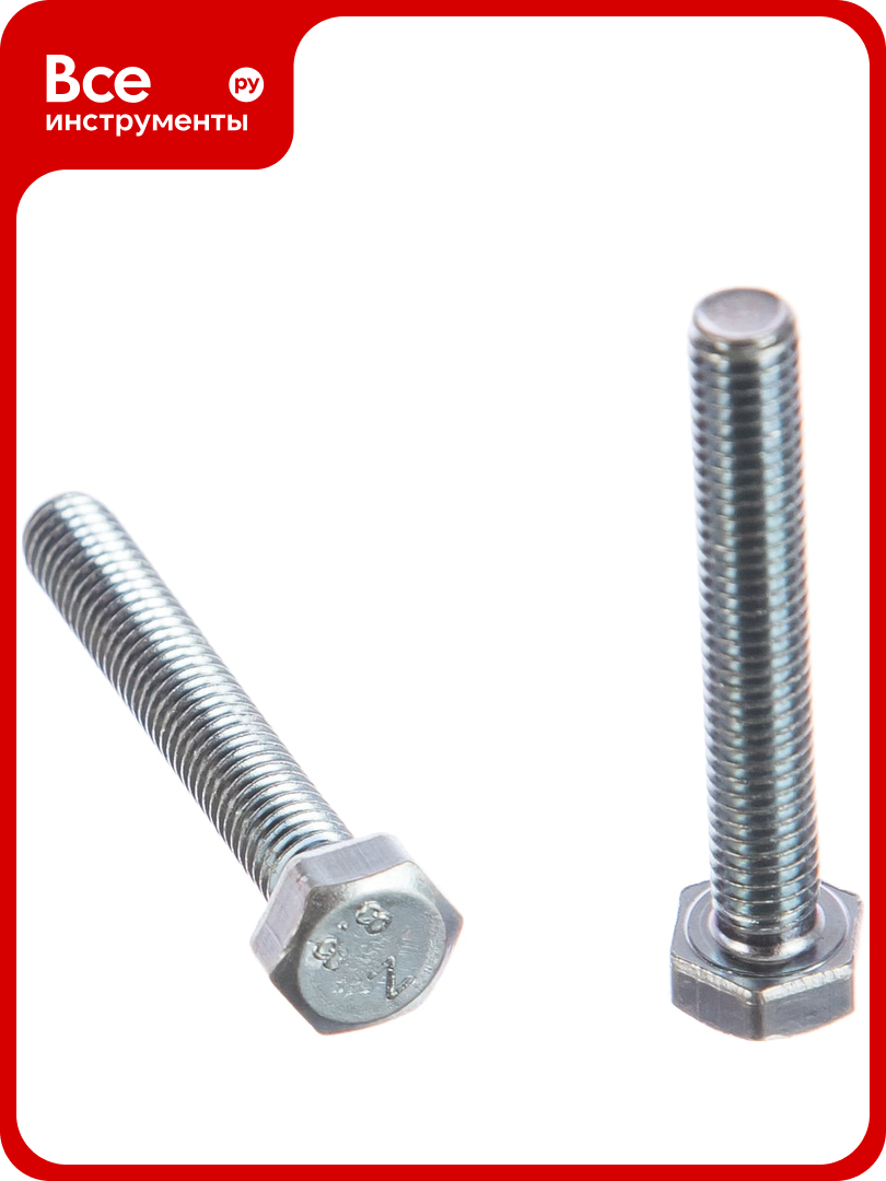 Болт Tech-Krep/Zitar DIN933 с шестигранной головкой, оцинкованный М6х40 16 шт - пакет 102961