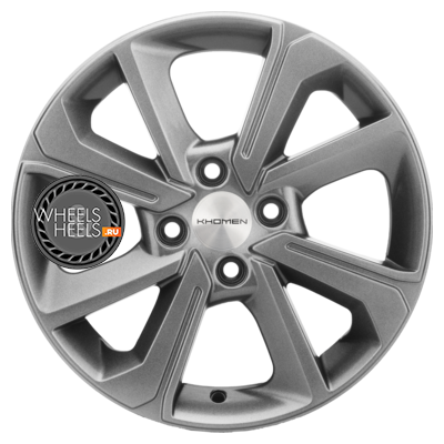Диск автомобильный литой Khomen Wheels KHW1501 (Rio/Solaris) 15x6 4x100 et46 dia54.1 G-Silver