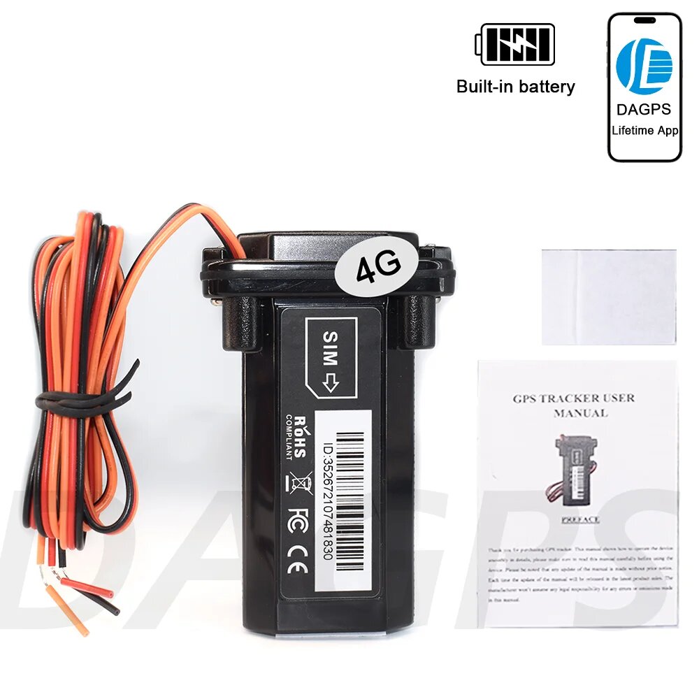 Трекер DAGPS для автомобиля ST-901 со встроенным аккумулятором, бесплатное приложение 12 ~ 80 В, широкое напряжение для автомобиля, мотоцикла, водонепроницаемый GPS.