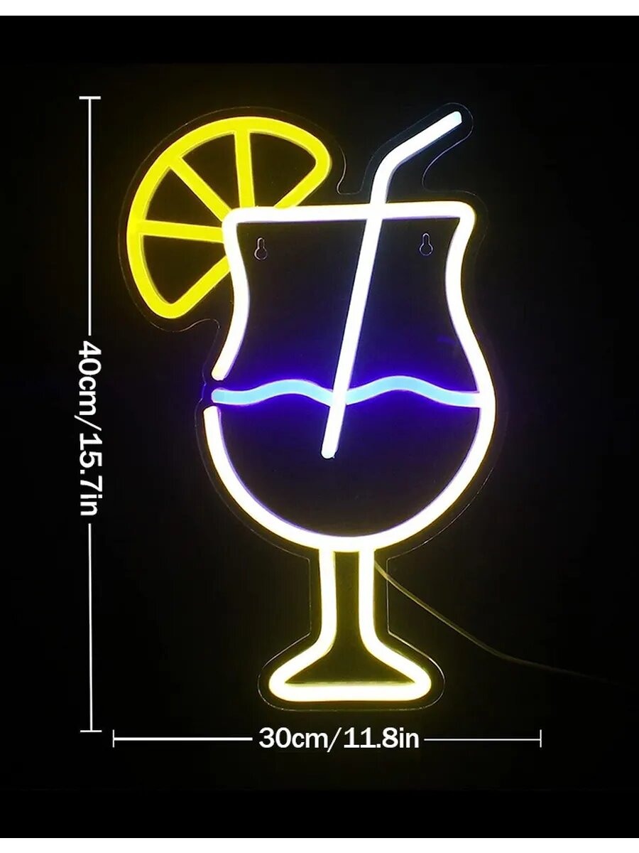 Неоновый настенный светильник для украшения бара 40*30