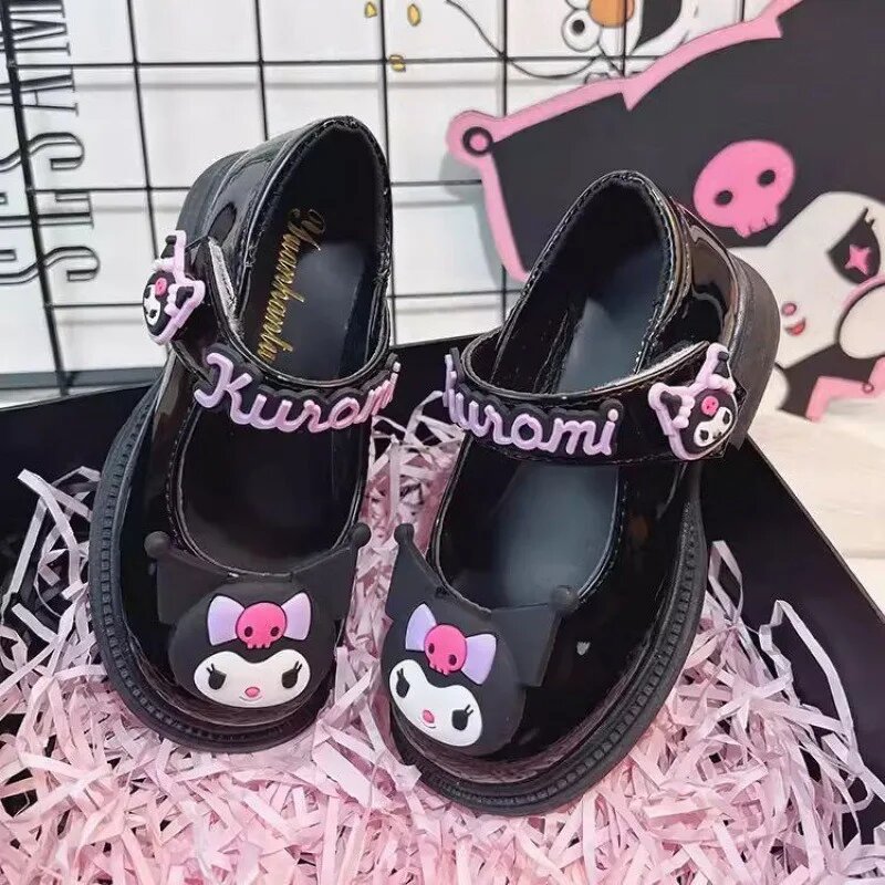 MINISO Куроми черные кожаные туфли для девочек