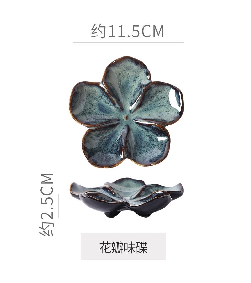Керамическая разноцветная соусница в форме лепестка, обожженная в печи / Декоративные тарелки