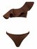 Купальник SOFIA ERHAN Ruffle-detail one-shoulder bikini, размер XS, brown