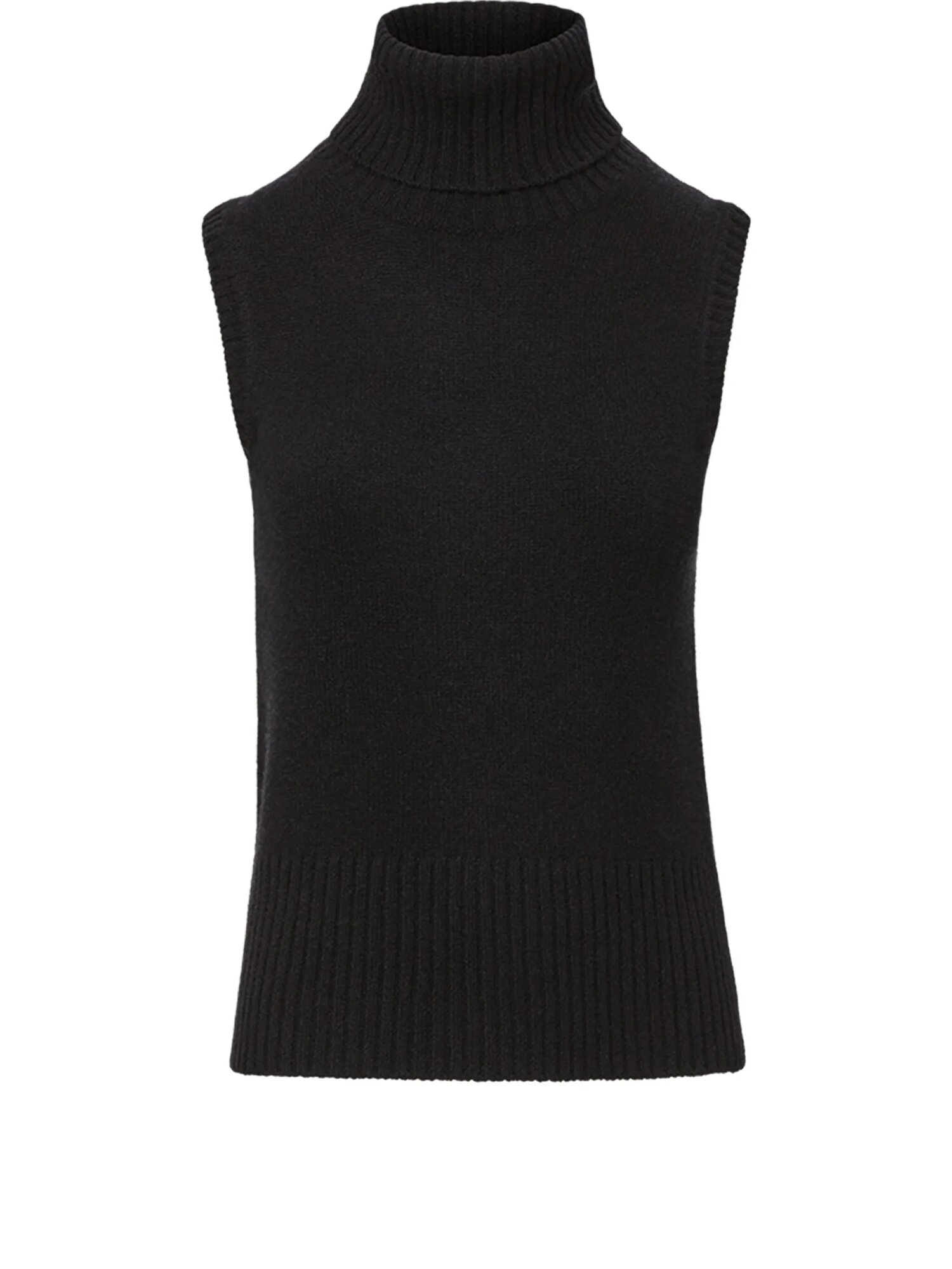 Топ Veronica Beard Turtleneck sleeveless top, размер L, black/black — фото 1