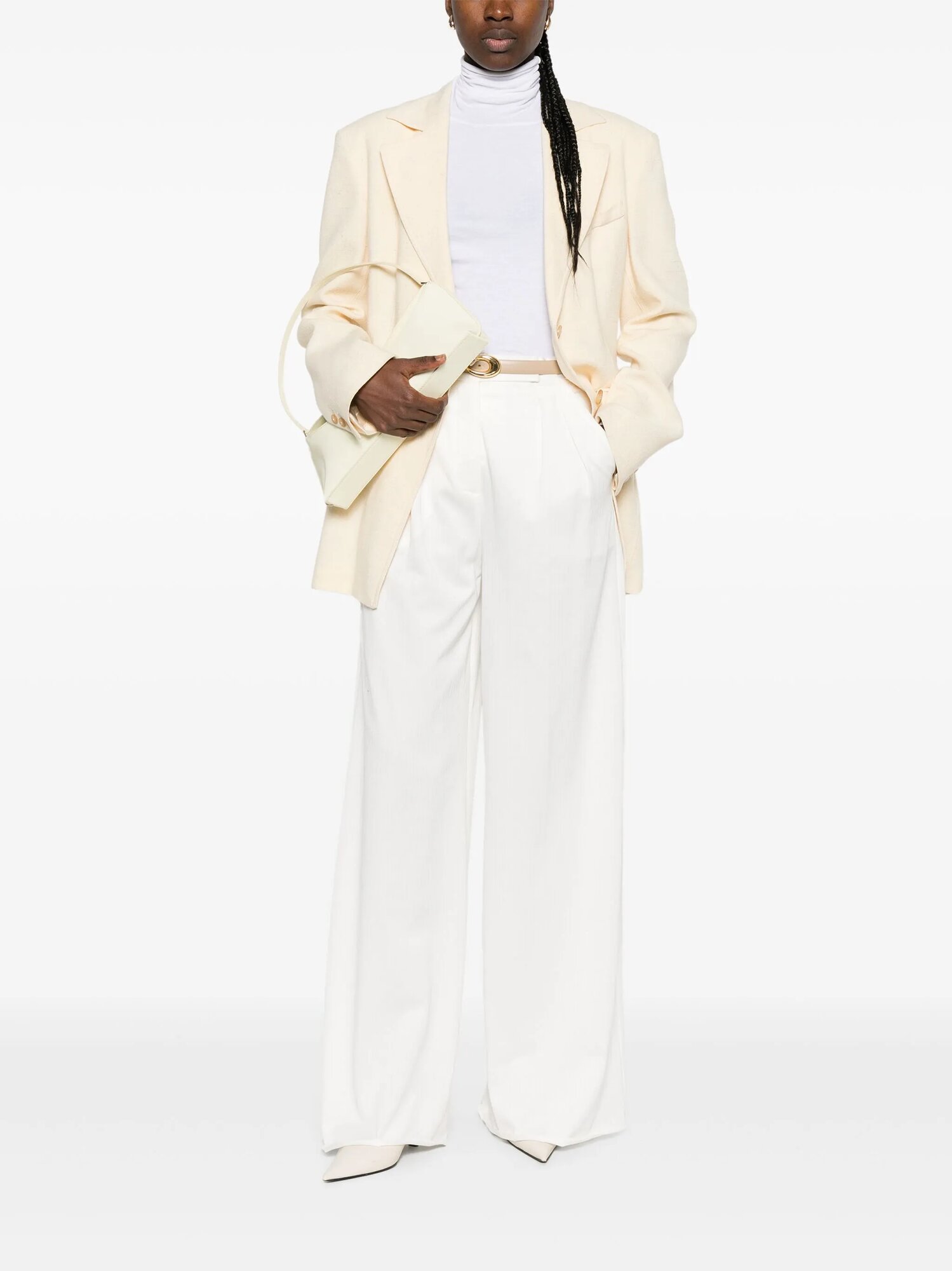 Топ Dorothee Schumacher Long-sleeve turtleneck top, размер 38, бежевый/белый — фото 1