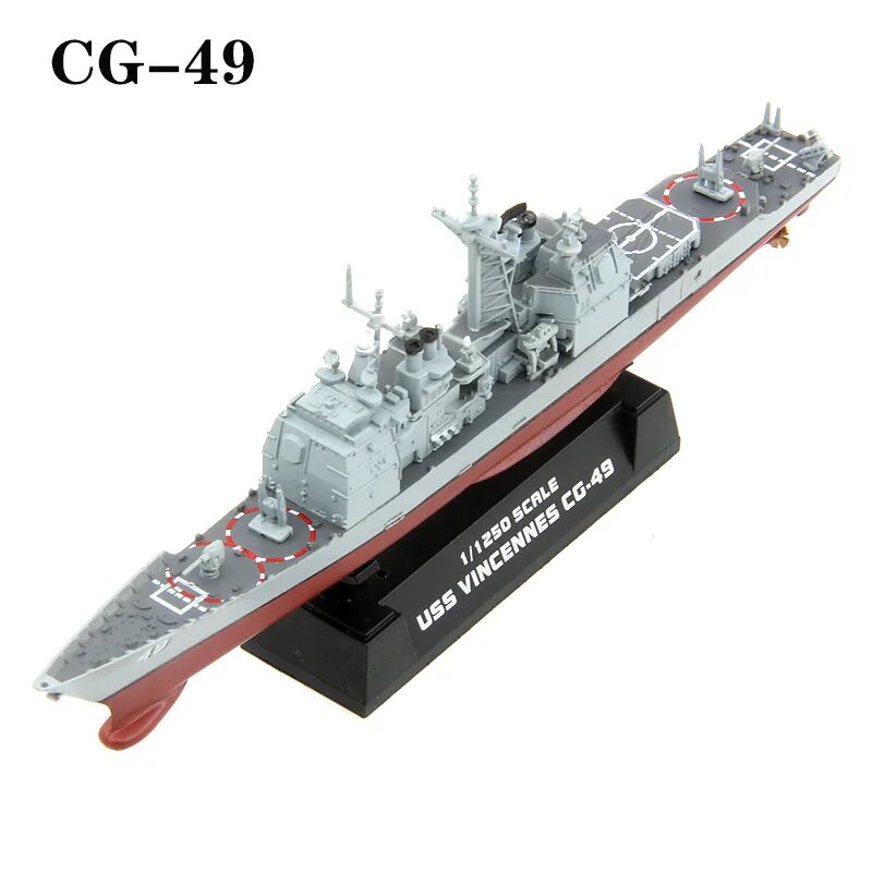 Пластиковый классический военный корабль USS cg-47 cg-49 1/1250 CG49