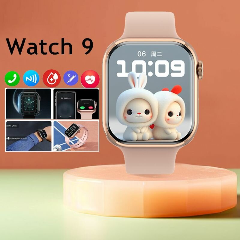 Умные часы PK IW9 9 Bluetooth телефон беспроводная зарядка игра фитнес трекер калькулятор 9 iOS Andriod умные часы