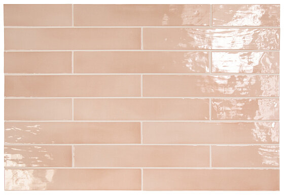 Плитка Equipe "Manacor Blush Pink", 26924 прямоугольная, , глянцевая, 6,5x40 см, уп 1 м2 (38шт.)