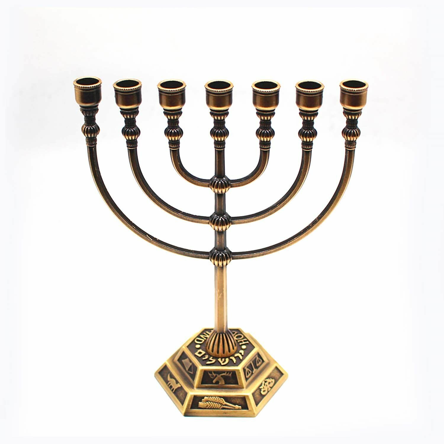 Семисвечник Менора 17 см символ иудаизма, декоративный подсвечник для дома, духовный светильник с семью рожками