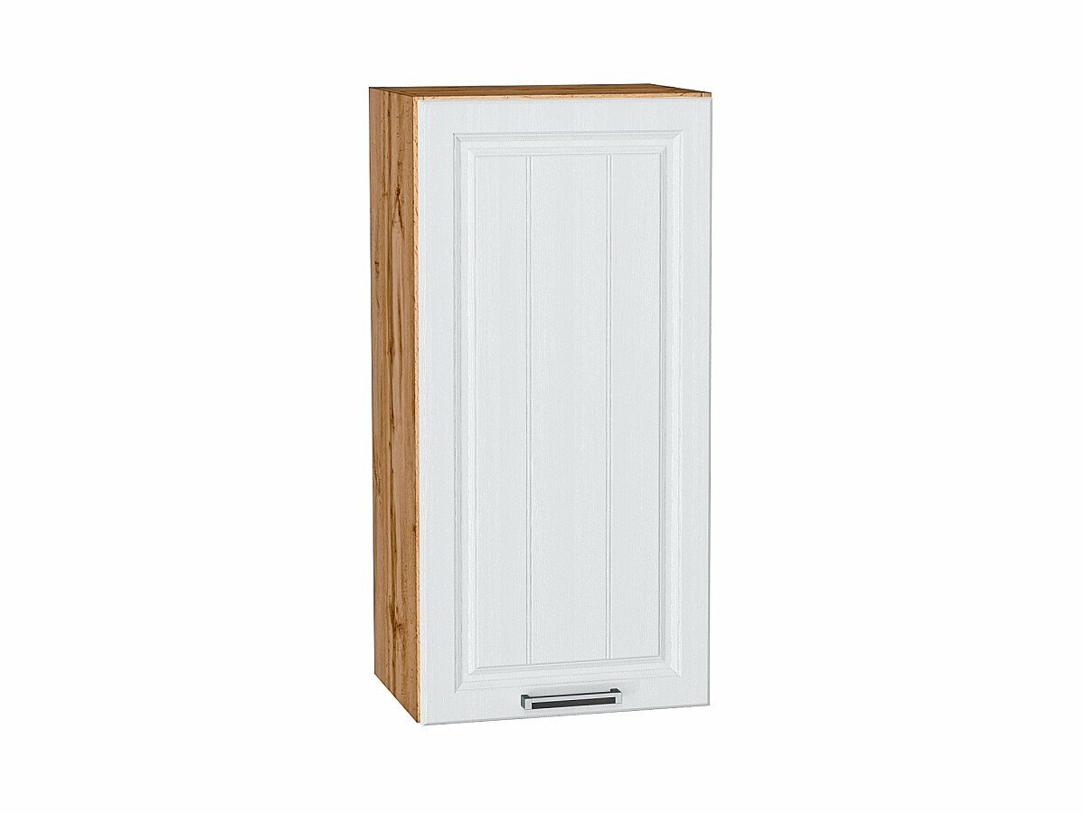 Шкаф верхний с 1-ой дверцей Прага, цвет фасада Белое дерево, цвет каркаса Дуб Вотан, 920*450*318 мм