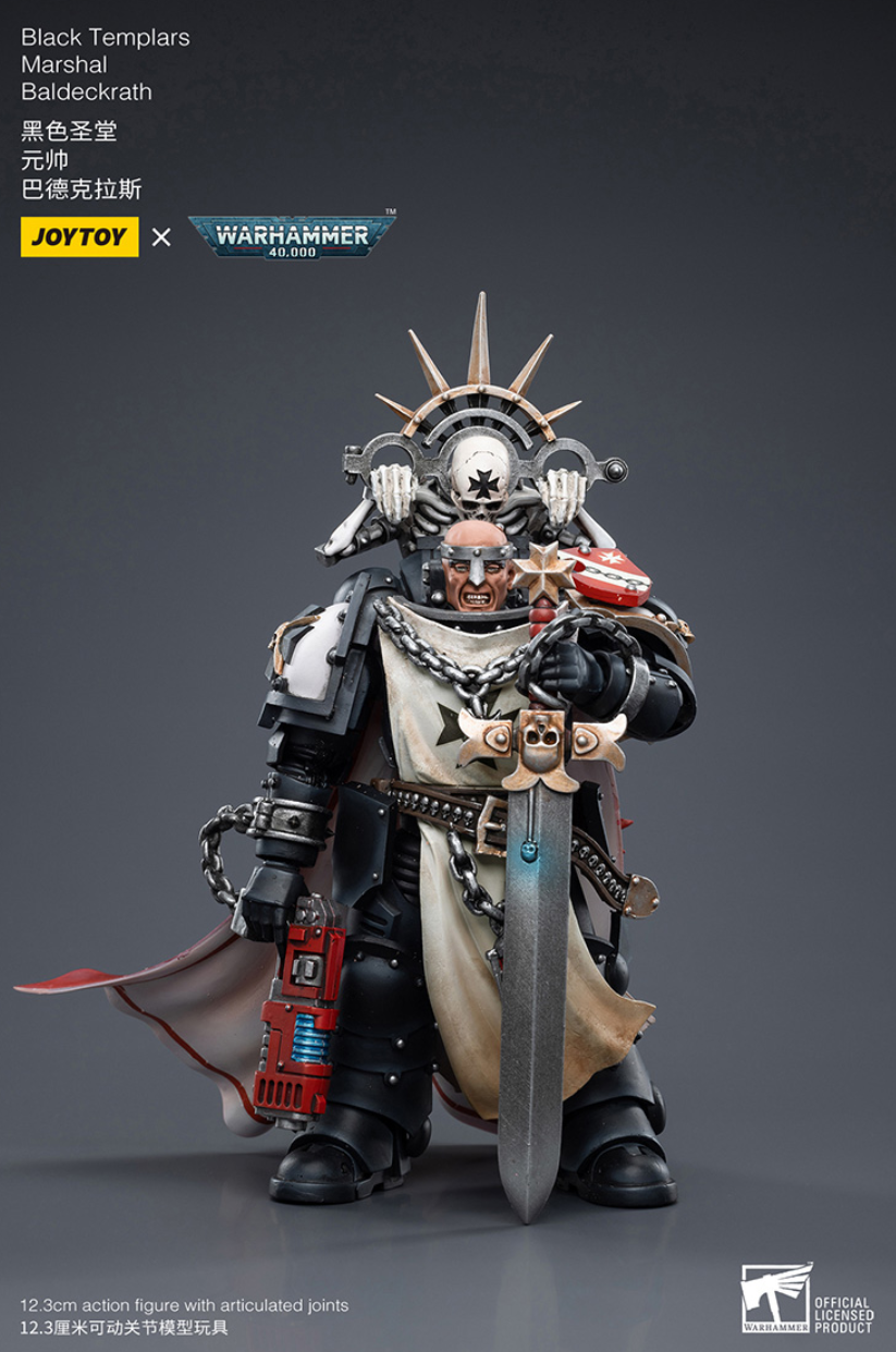 Подвижная фигурка JOYTOY Warhammer 40000 Black Templars Marshal Baldeckrath