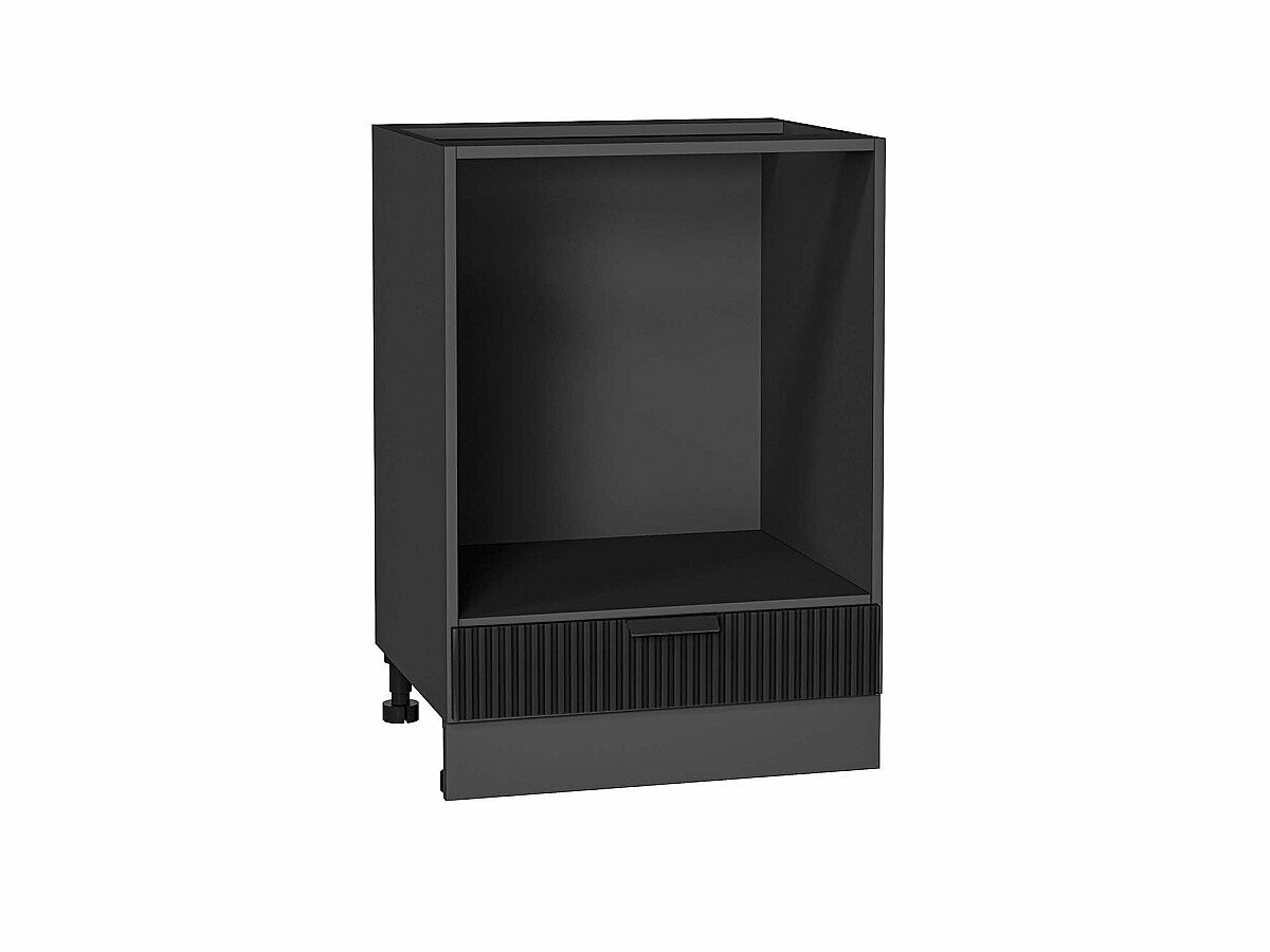 Шкаф нижний под духовку Евро Лайн, цвет фасада Антрацит, цвет каркаса Graphite, 816*600*474 мм