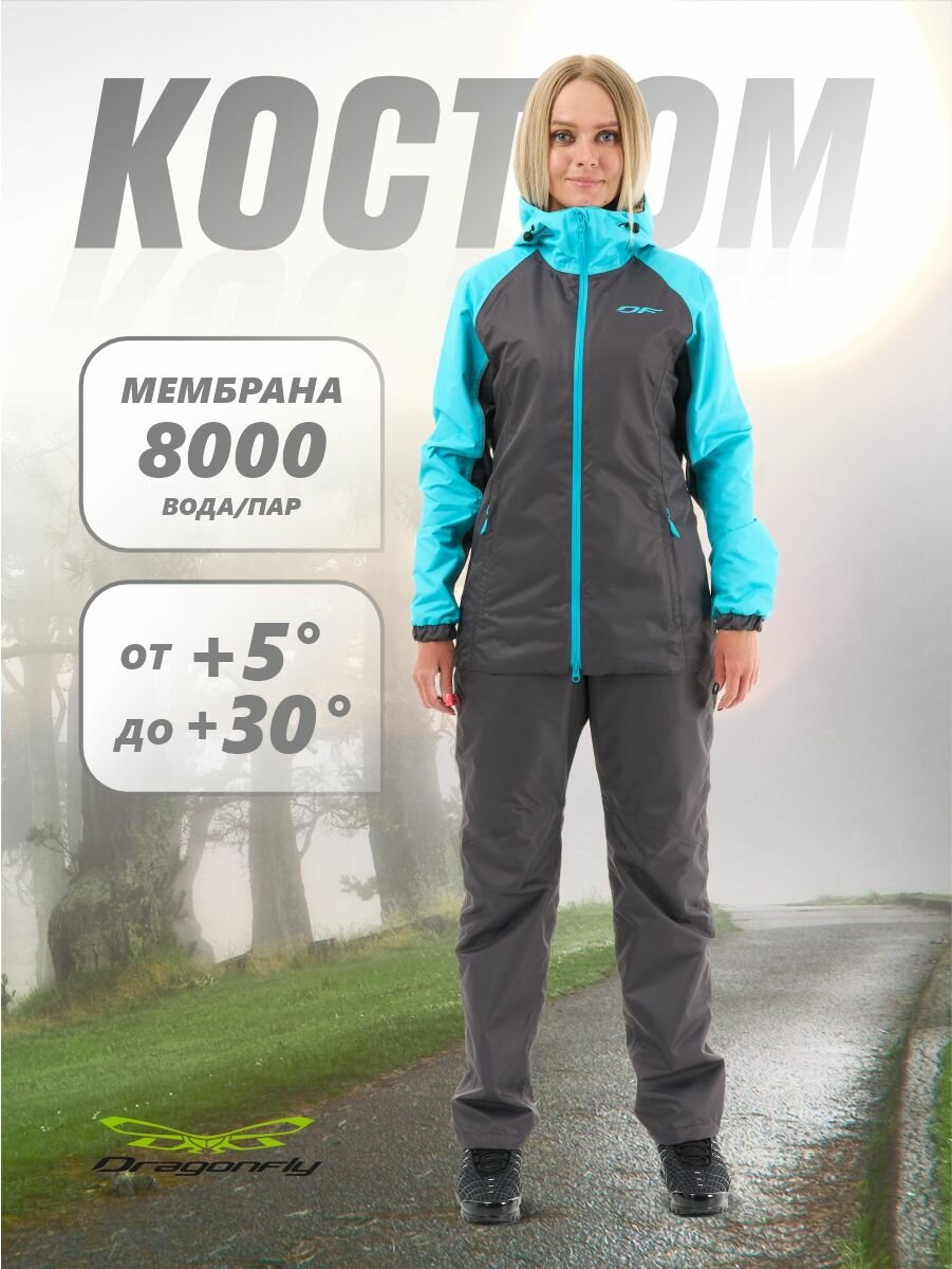 Мембранный женский костюм Dragonfly ACTIVE 2.0 2024, голубой/серый