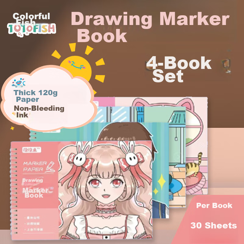 Tuotuoyu Sketchbook, Drawing Pad, Marker-Specific Drawing Book, Thick Paper Sketch Pad, Coloring Book, Thick Paper Sketchbook, Back-To Gift