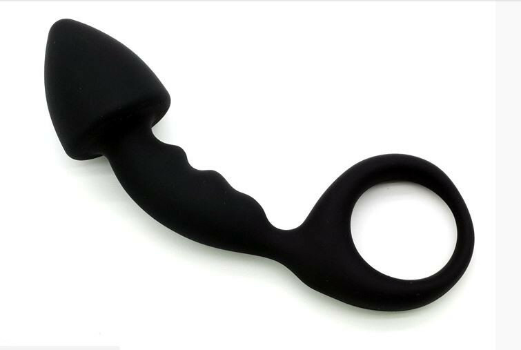 Массажер простаты с кольцом, синий силикон Д - 3см