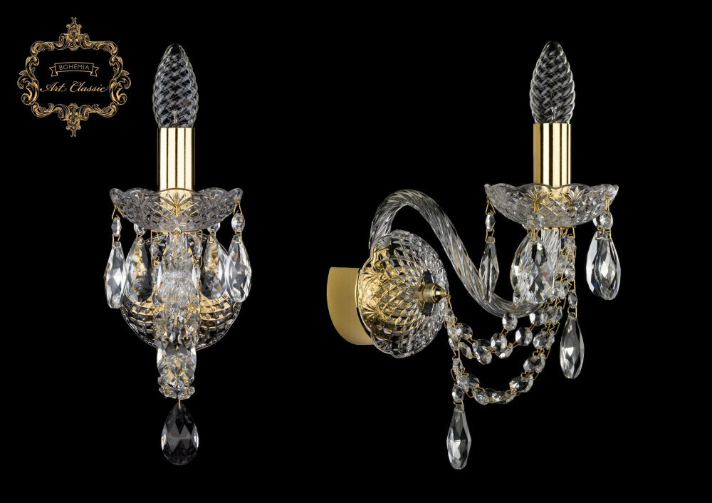 Бра, настенный светильник Art Classic 10.12 10.12.1.165. Gd. Sp, E14, IP20, Классический, Барокко