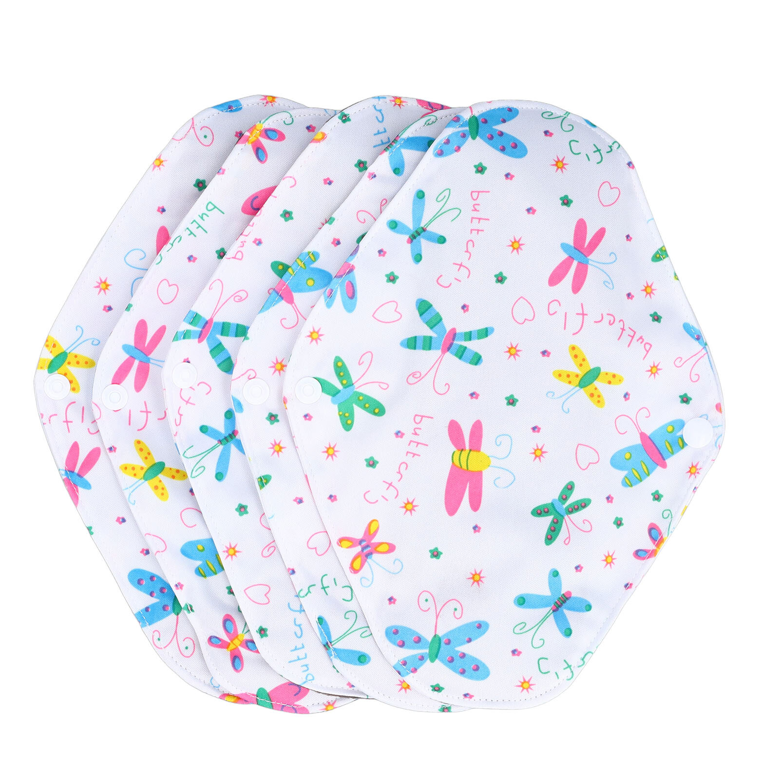 5pcs многоразовые сантехнические прокладки бамбуковые угольные ткани, строчка, супер абсорбент, водонепроницаемые менструальные прокладки 18 x 25 см B19