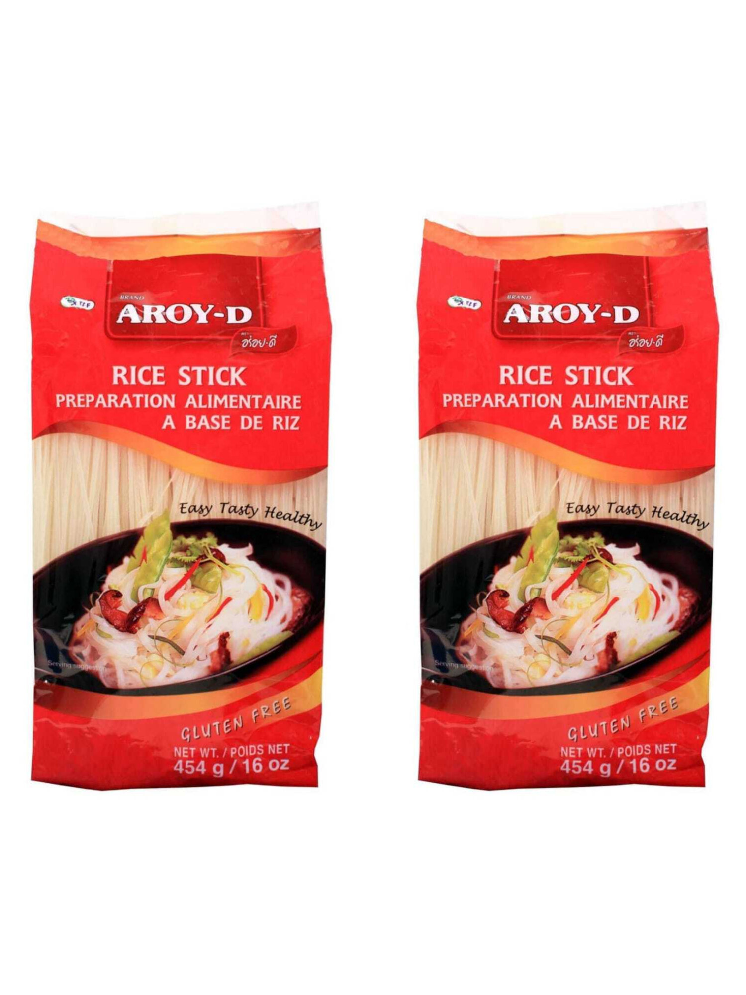 Лапша Aroy-D рисовая 1 мм 454 г, 2 шт