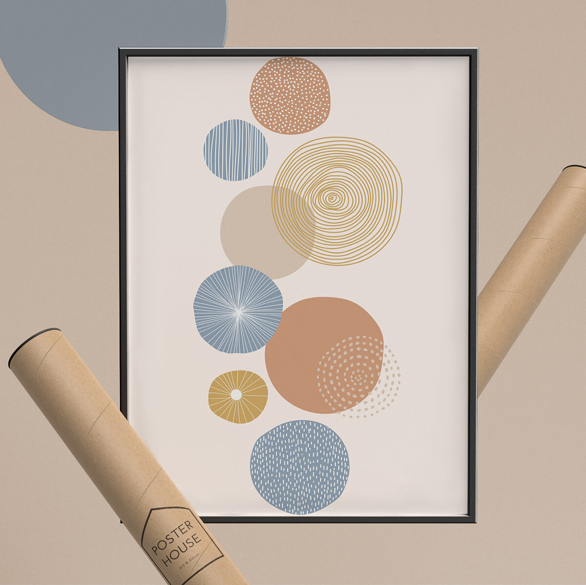 Постер Абстракция минимализм 30х40 см без рамы/ Абстрактный, минималистичный плакат/ Акварель, фигуры/ Эстетичный бежевый плакат, постер для интерьера, декор стен