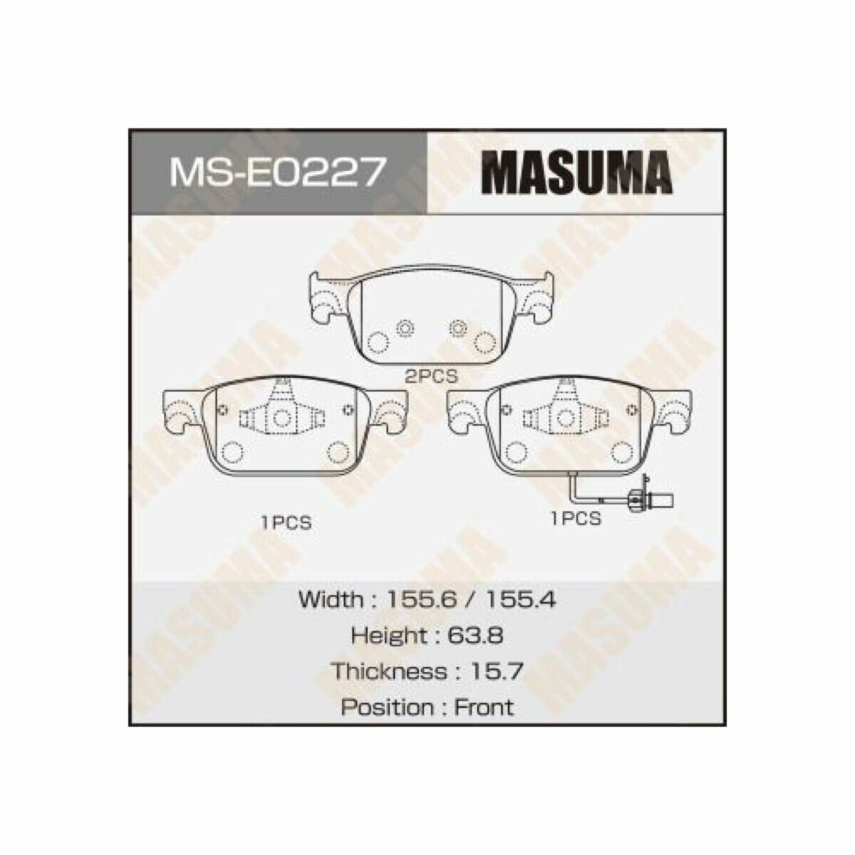 Колодки Тормозные Дисковые Пер.(Masuma Ms-E0227)