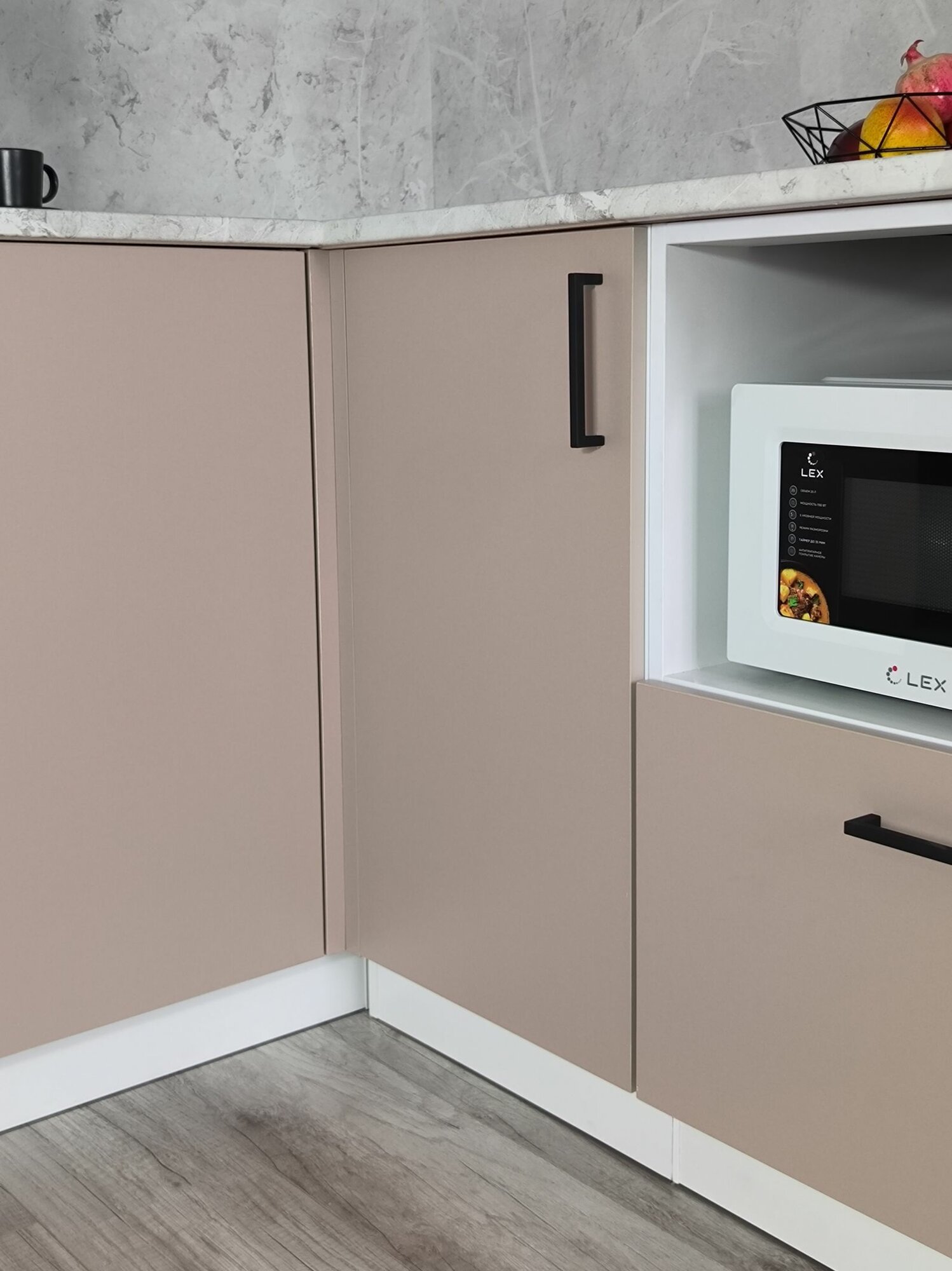 Кухонный гарнитур VITAMIN "Капучино", ЛДСП, модуль напольный угловой, без столешницы