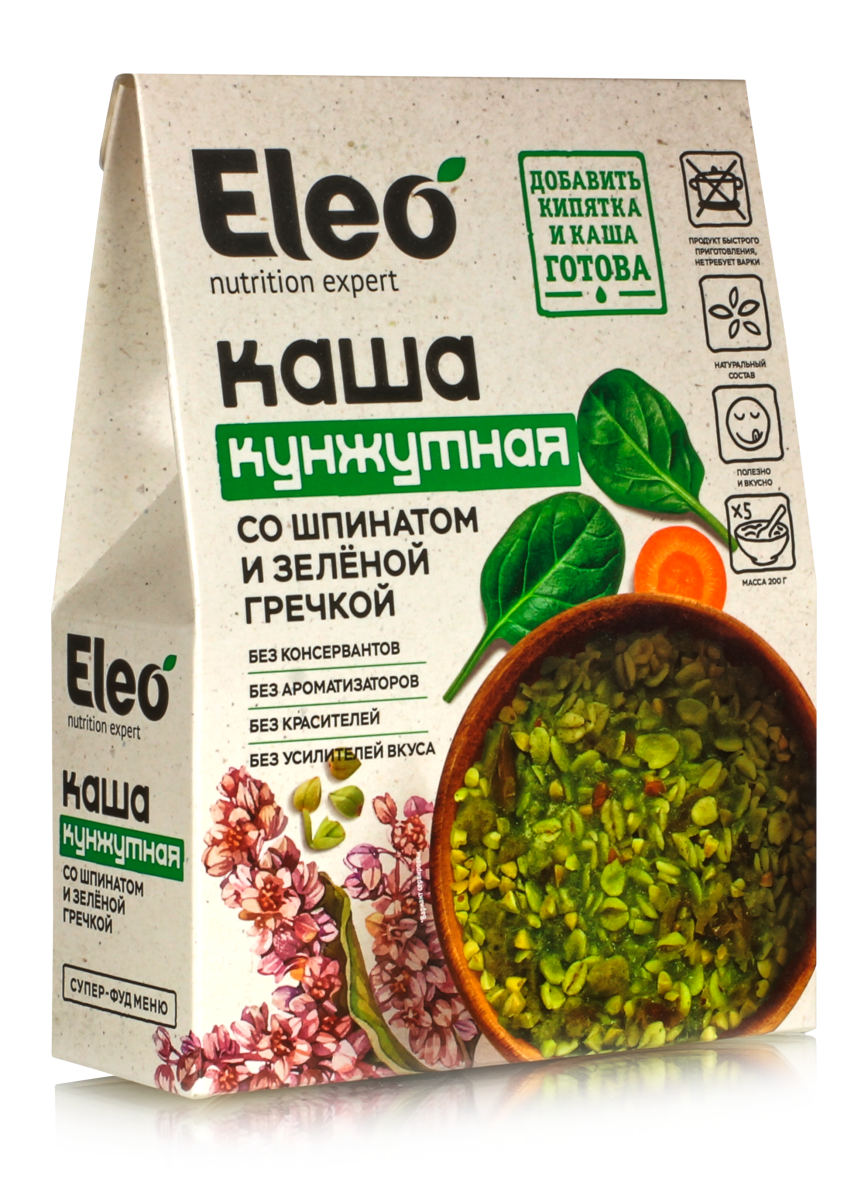 Каша кунжутная со шпитаном и зеленой гречкой 200 гр 5 порций.