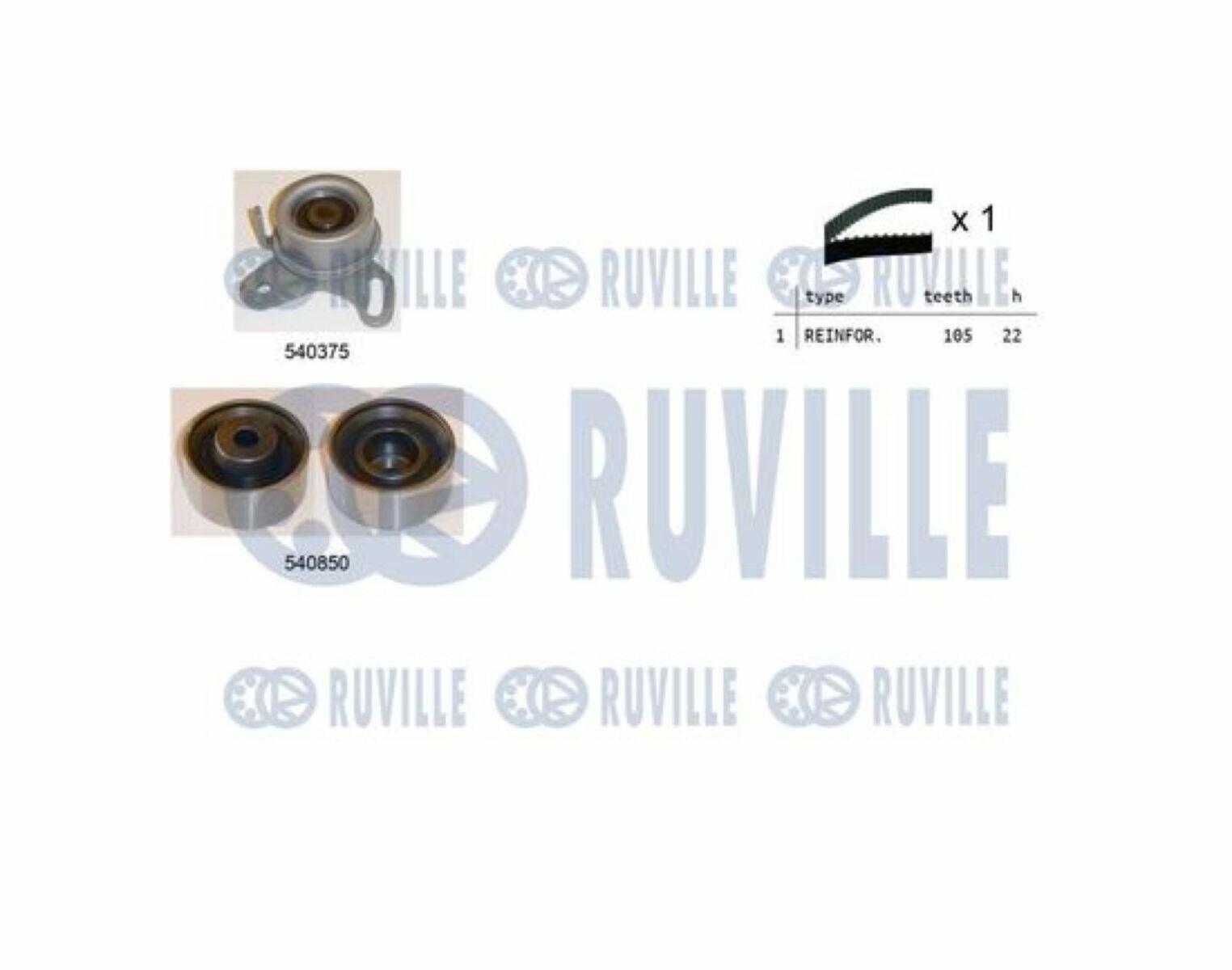 Комплект Грм Hyundai/Kia 1.4-1.6I 16V 1995 => (Ролик 2Шт+Ремень 105X22)(Ruville 550314)
