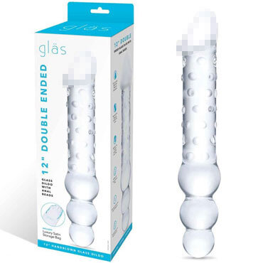 Glas 12" Double Ended Dildo, прозрачный Двусторонний анально-вагинальный стимулятор