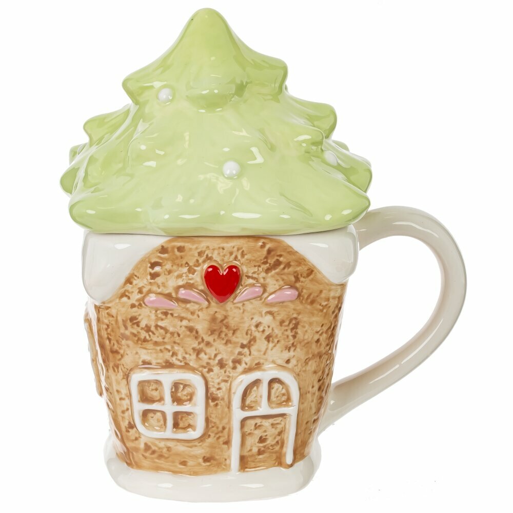 Кружка с крышкой Пряник, 300 мл, 13х10х15 см KSM-821761