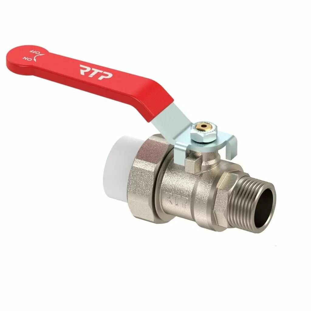 Шаровой кран РосТурПласт латунь, диаметр 32 мм, 1 дюйм, наружная резьба, ручка