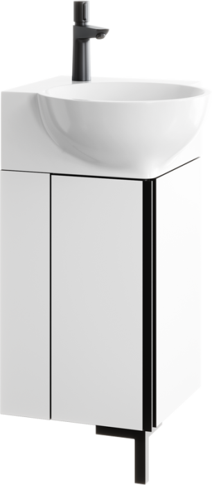 Тумба под раковину Aqwella Porto 45 угловая, белая, фурнитура черная