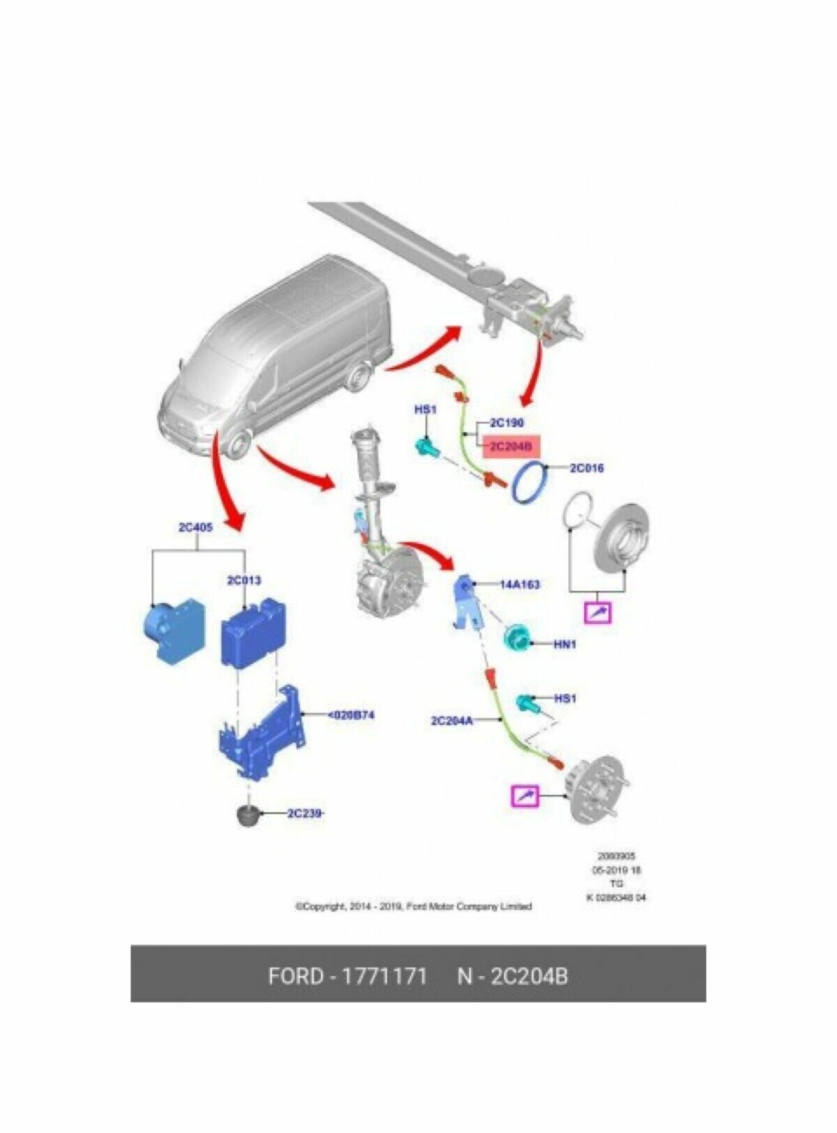 Датчик Abs Ford Transit(Ford 1771171)