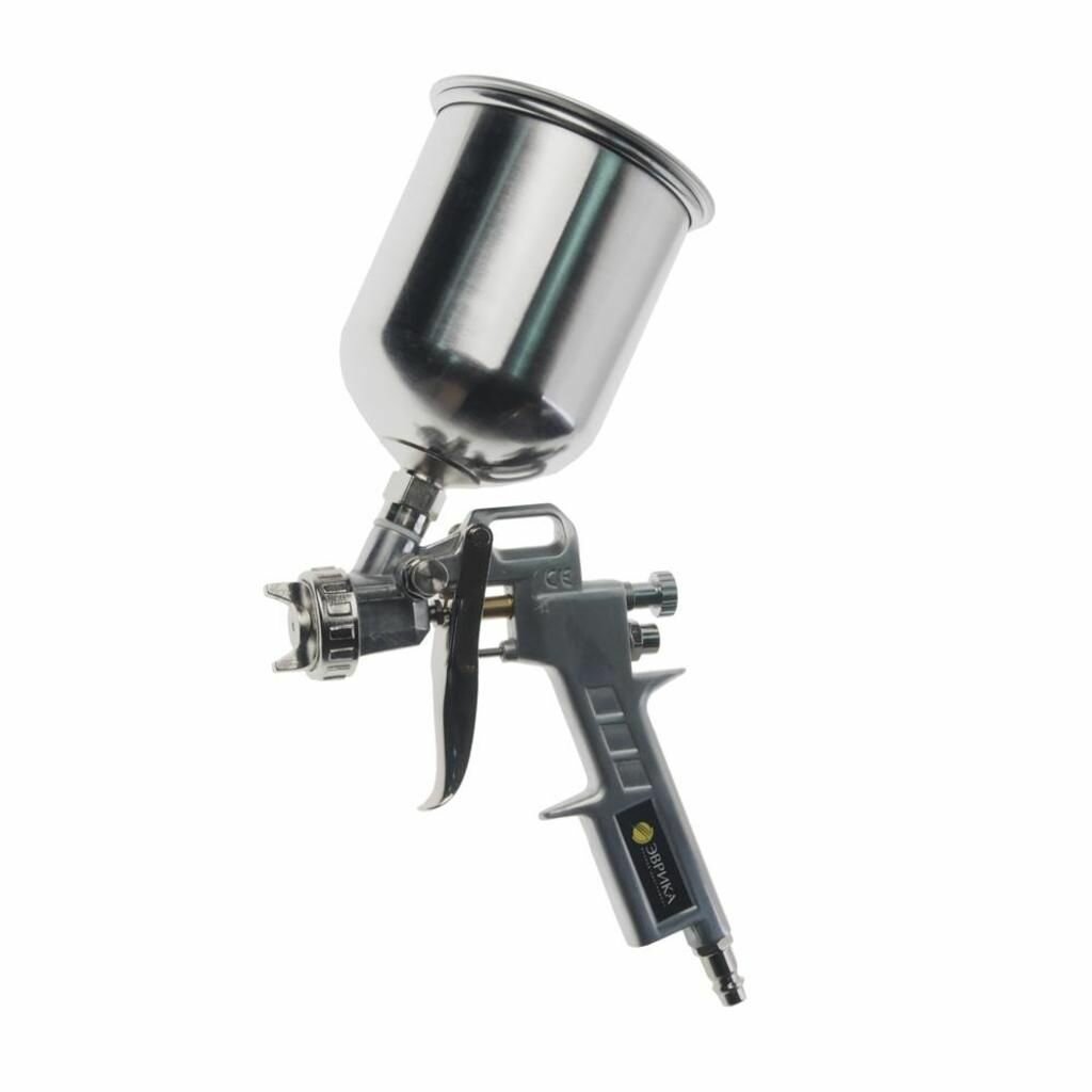 Краскопульт пневматический с верхним бачком 0.6л 1.5мм 160-230л/мин. 1/4", арт ER76002 эврика