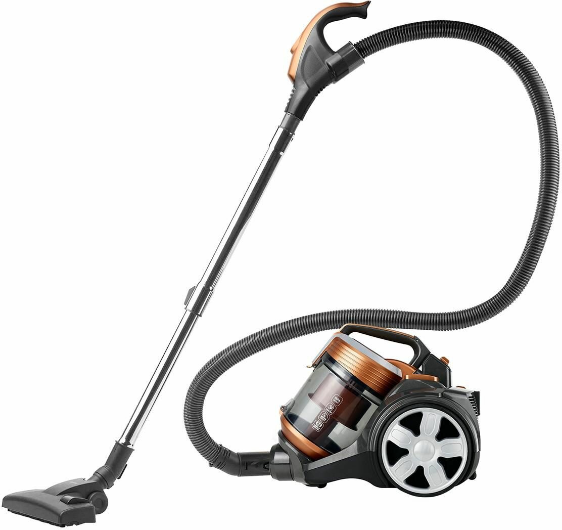 CENTEK Пылесос бытовой напольный CT-2543, 2400 Вт, черный/коричневый