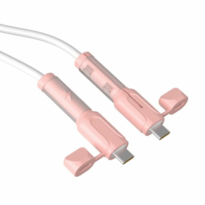 Защитный кожух кабеля передачи данных, предохраняющий разъем от разрыва, защитный кожух-розовый-двойной тип C