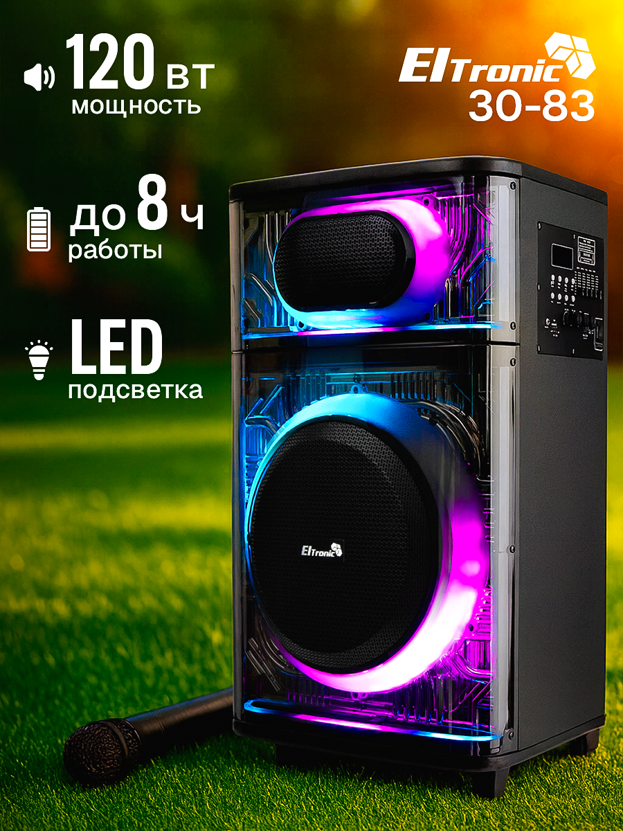 Колонка музыкальная с микрофоном ELTRONIC 30-83 bluetooth, FM, TWS
