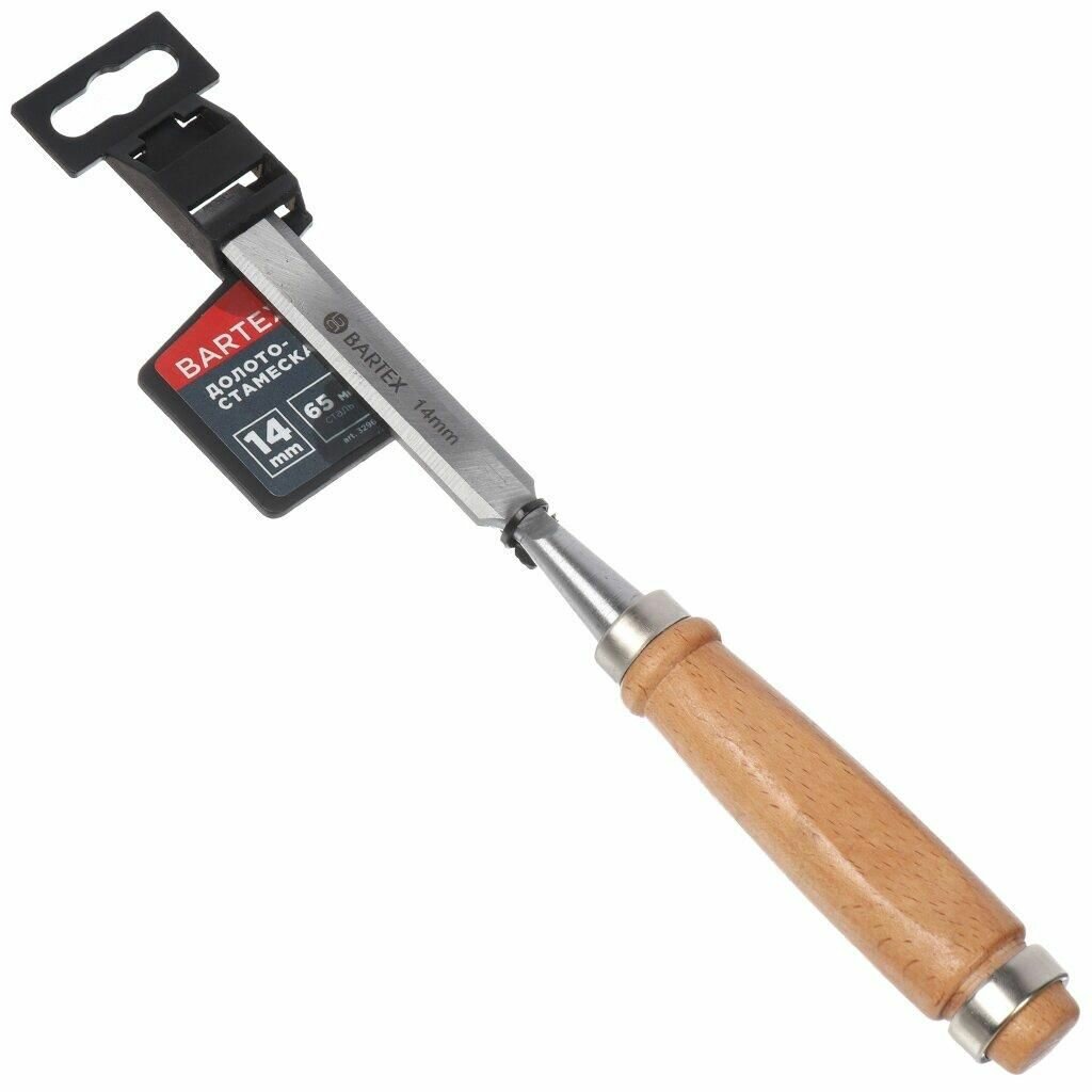 Долото-стамеска Bartex 14 мм, деревянная рукоятка, сталь