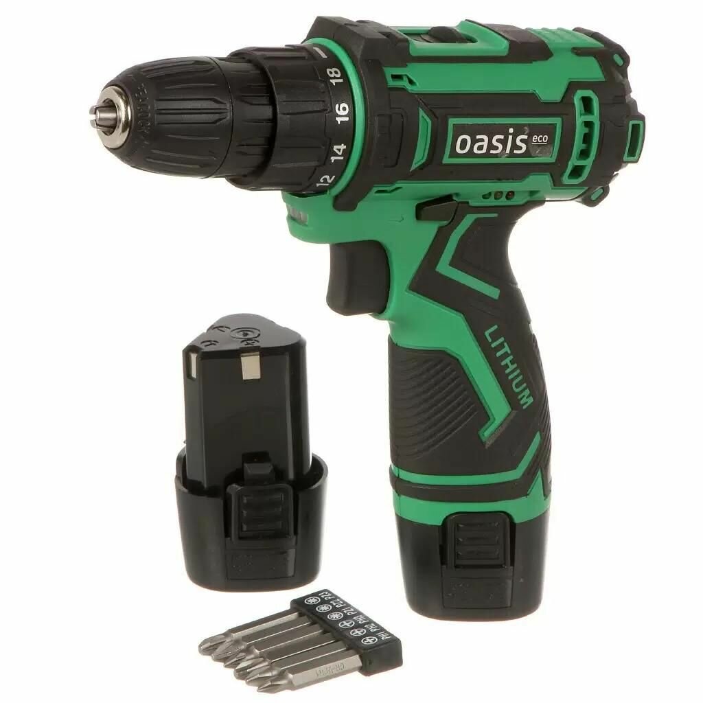 Дрель-шуруповёрт OASIS с быстрозажимным патроном аккумуляторная, 12 В, коробка