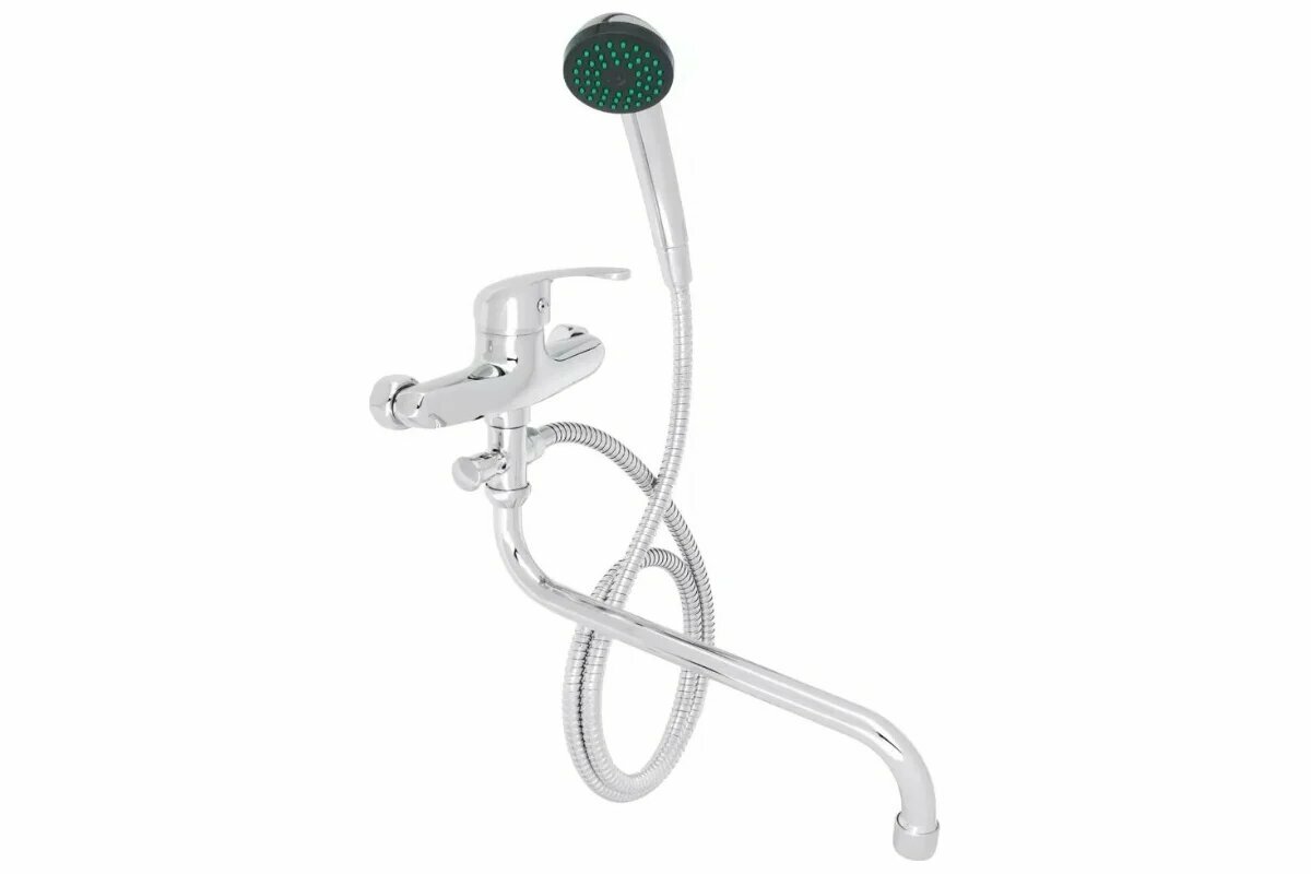 Смеситель для ванны СоюзКран с душем, круглый излив, 30 см, керамический картридж 35 мм, хром SK08-S102 566-383