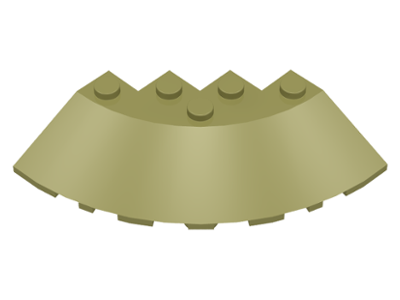 Brick, Round Corner 6 x 6 with Slope 33 Edge, Facet Cutout 95188 Olive Green U