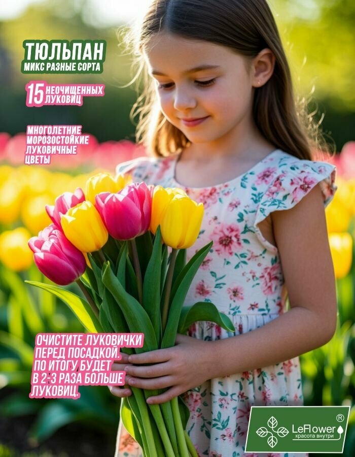 Тюльпан Луковицы неочищенные, Микс сортов, 15 шт