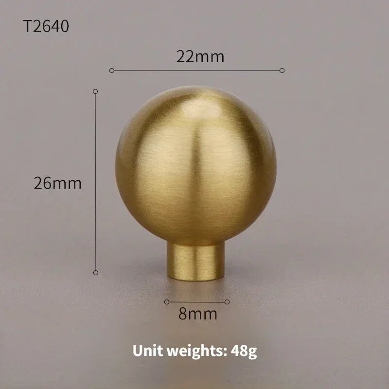 MARUAT Латунные ручки для шкафов золотистые круглые B4