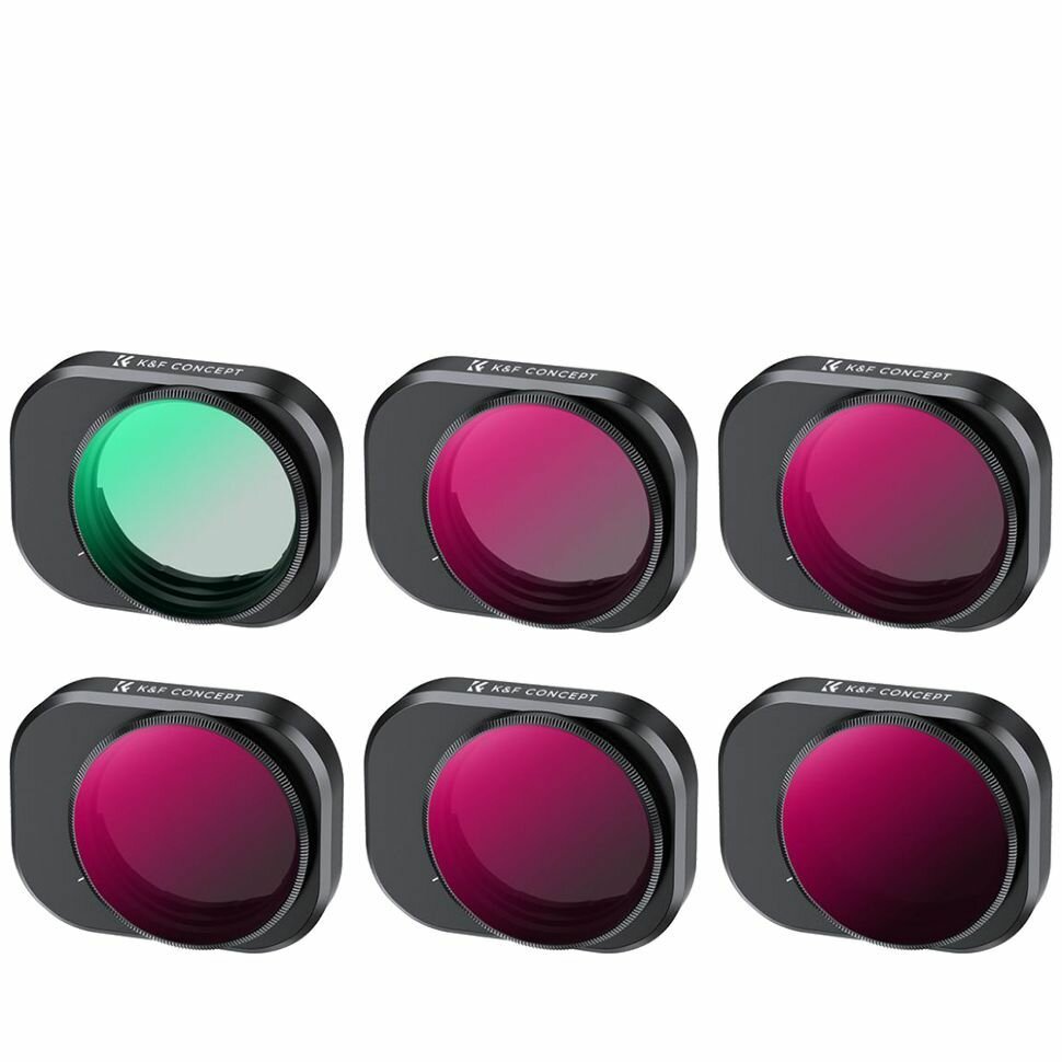 Комплект светофильтров K&F Concept Nano-X ND/PL + CPL для DJI Mini 4 Pro (6шт)